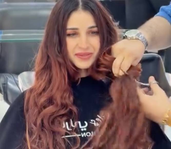 Woman With Very Long Damaged Red Hair Cut Half Off And Got A Jaw ...